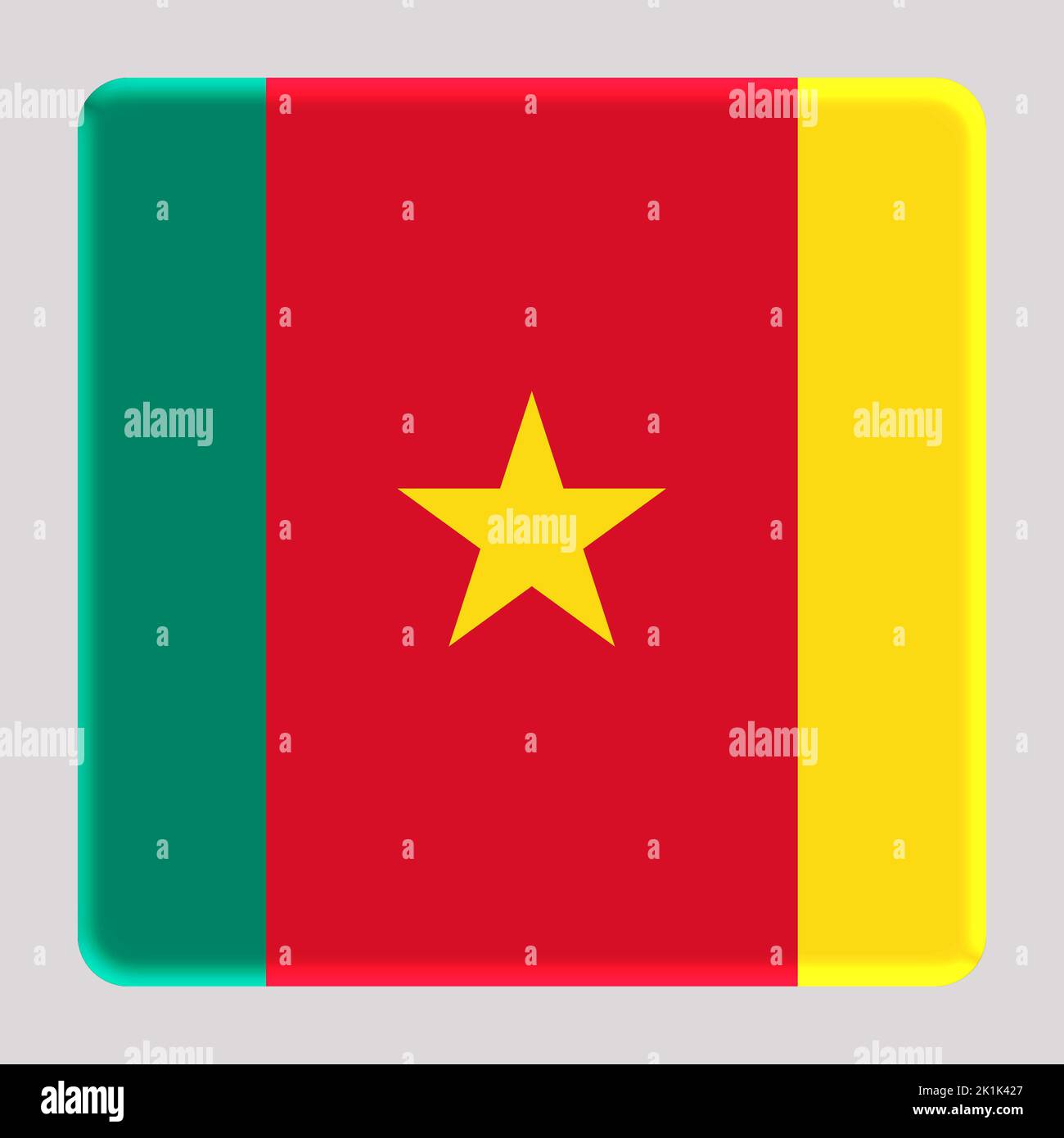 3D Flag of Cameroon on a avatar square background Stock Photo - Alamy
