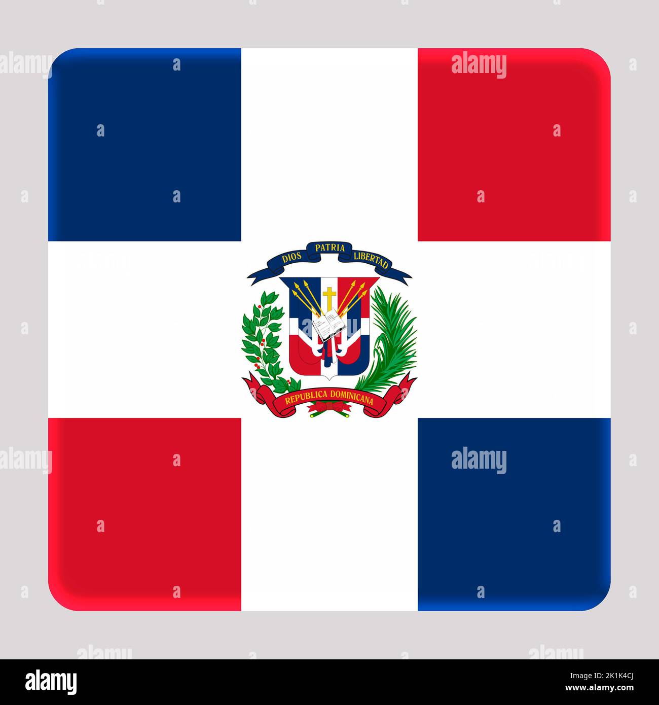 3D Flag of Dominican Republic on a avatar square background Stock Photo ...