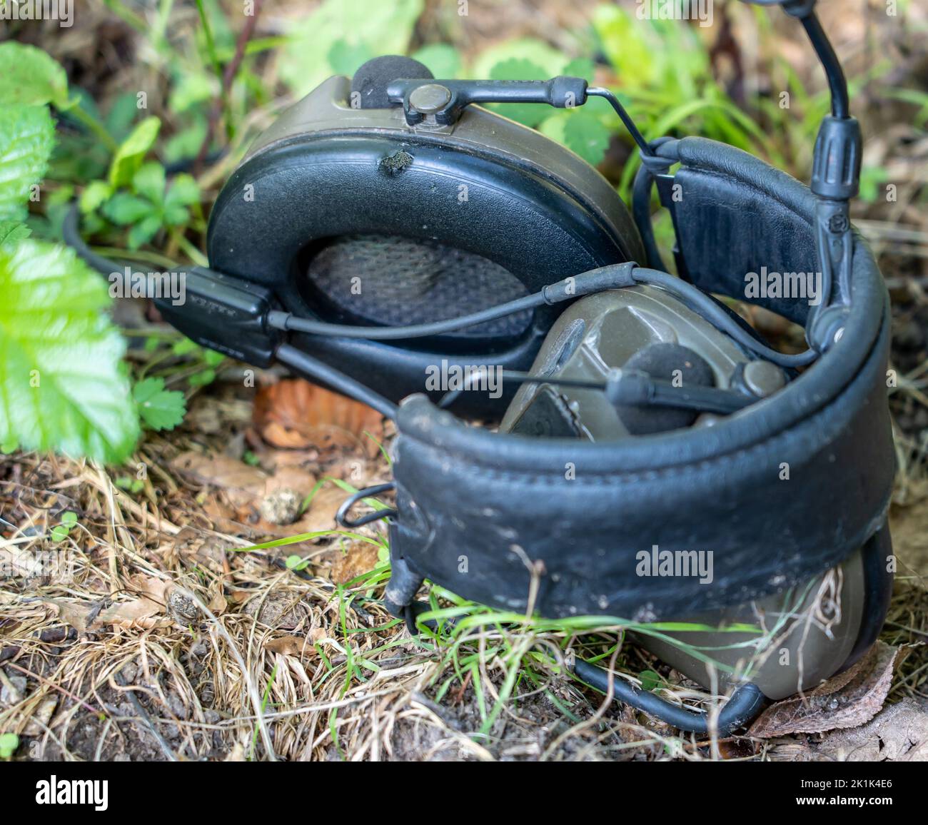 army headset and microphone with comms cable attached Stock Photo - Alamy