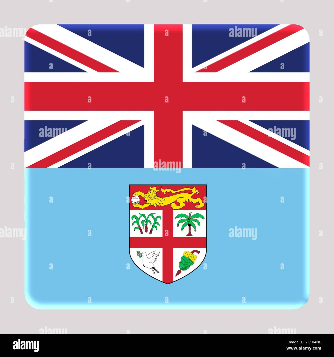 3D Flag of Fiji on a avatar square background Stock Photo - Alamy