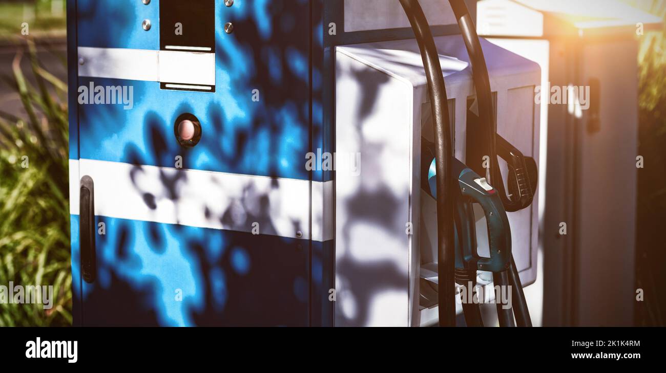 Close-up of electric charging point at charging station Stock Photo - Alamy