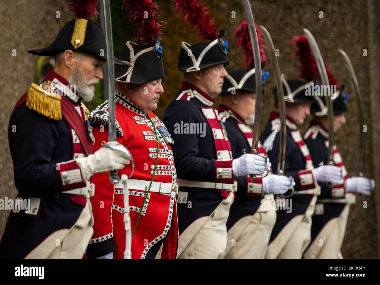 Sergeant Bugler Andrew Carlisle (second from left) with the ...