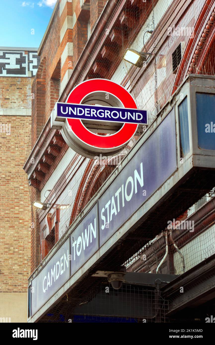 iconic camden town tube underground station london transport roundel ...