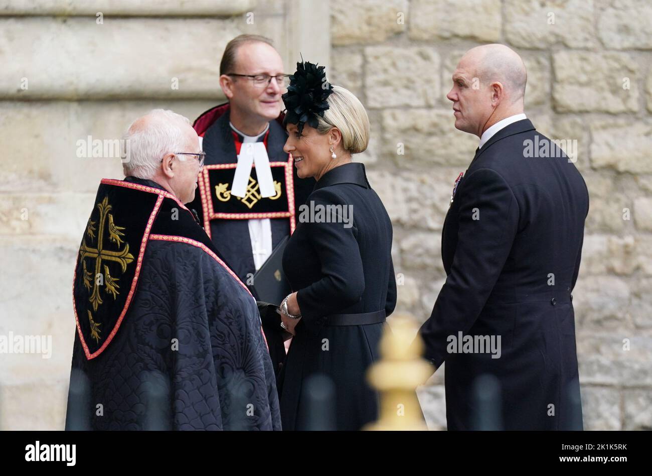 Zara and Mike Tindall arrive for the State Funeral of Queen Elizabeth ...