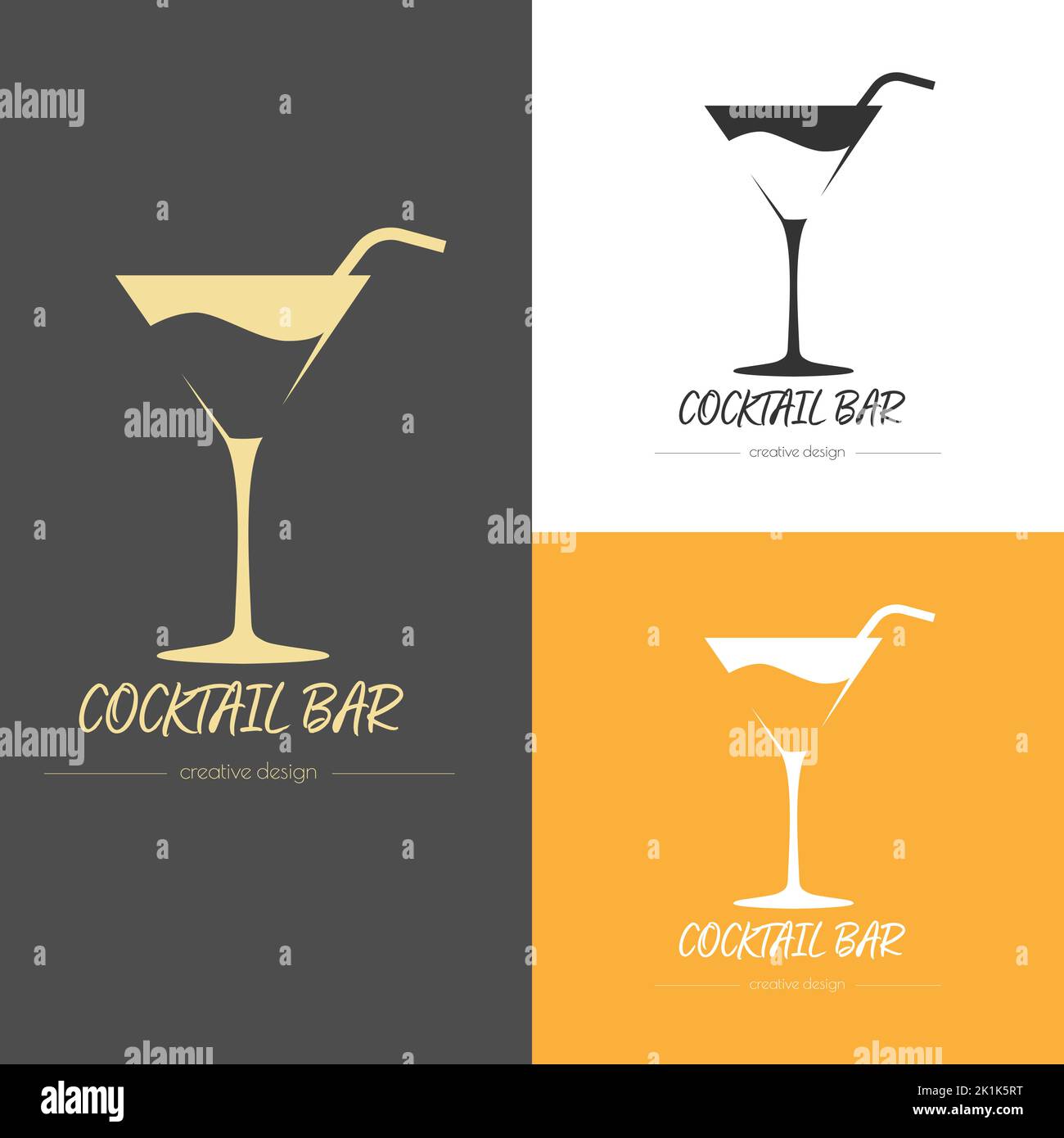 Cocktail. Template for a logo, label, emblem or sticker. Visualization ...