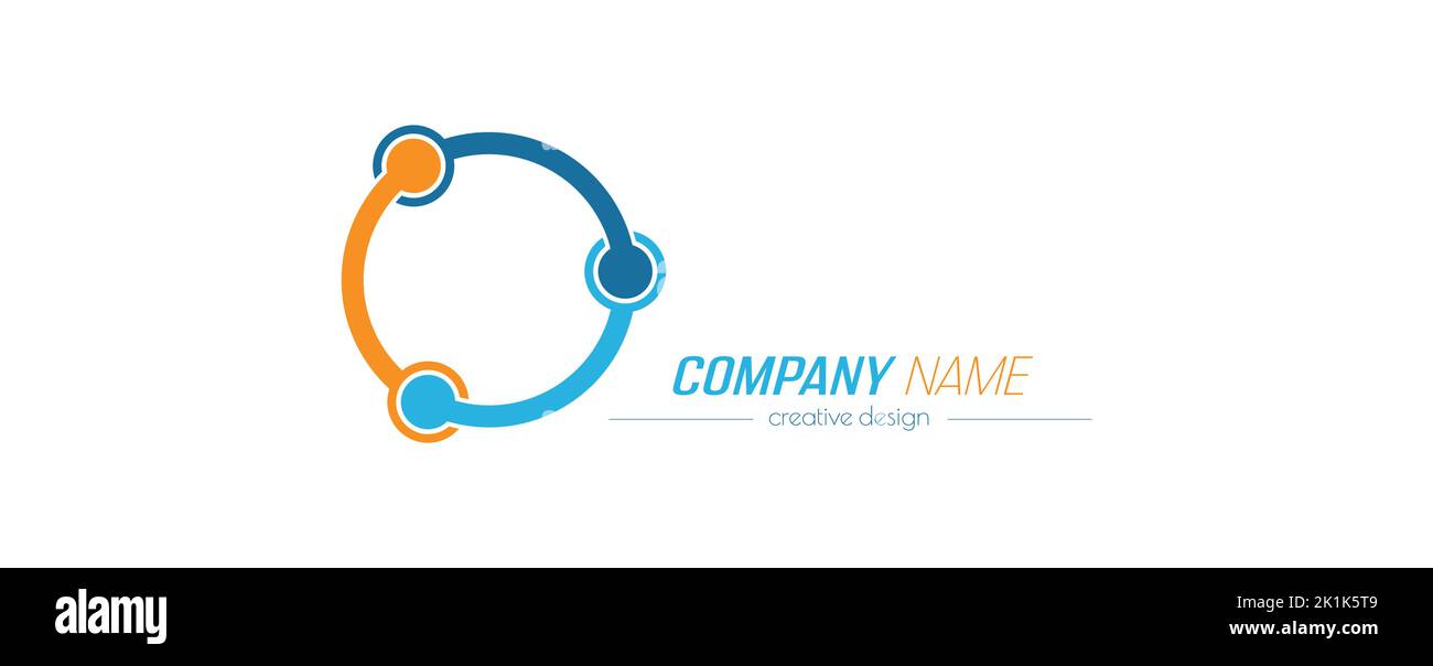 Three parts of the line are connected in a circle . Logo template ...
