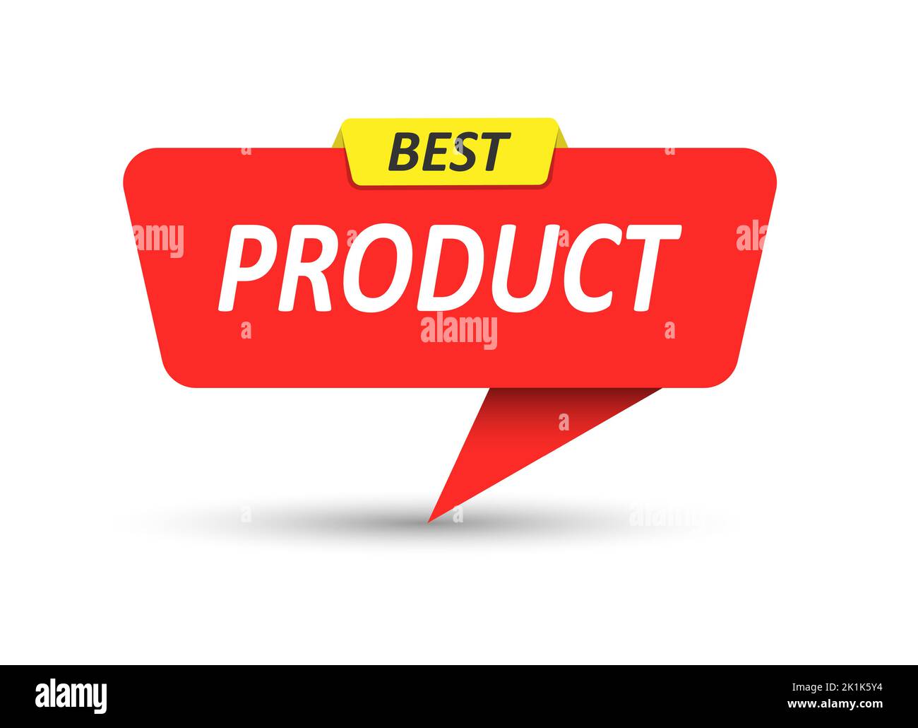 BEST PRODUCT. Vector banner, pointer, sticker, label or speech bubble ...