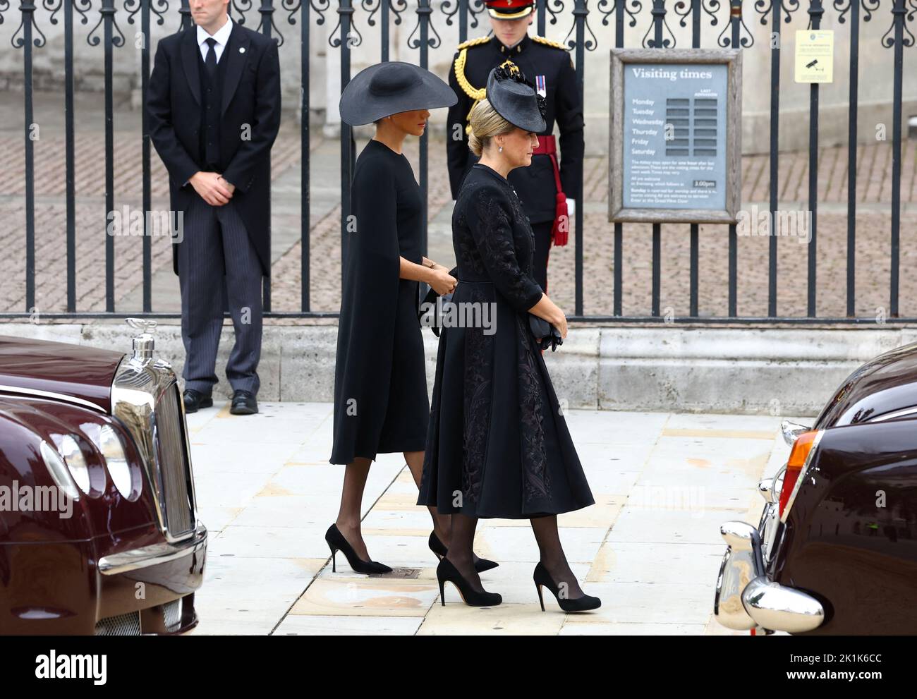 The Duchess of Sussex (left) and Countess of Wessex arrive at the State ...
