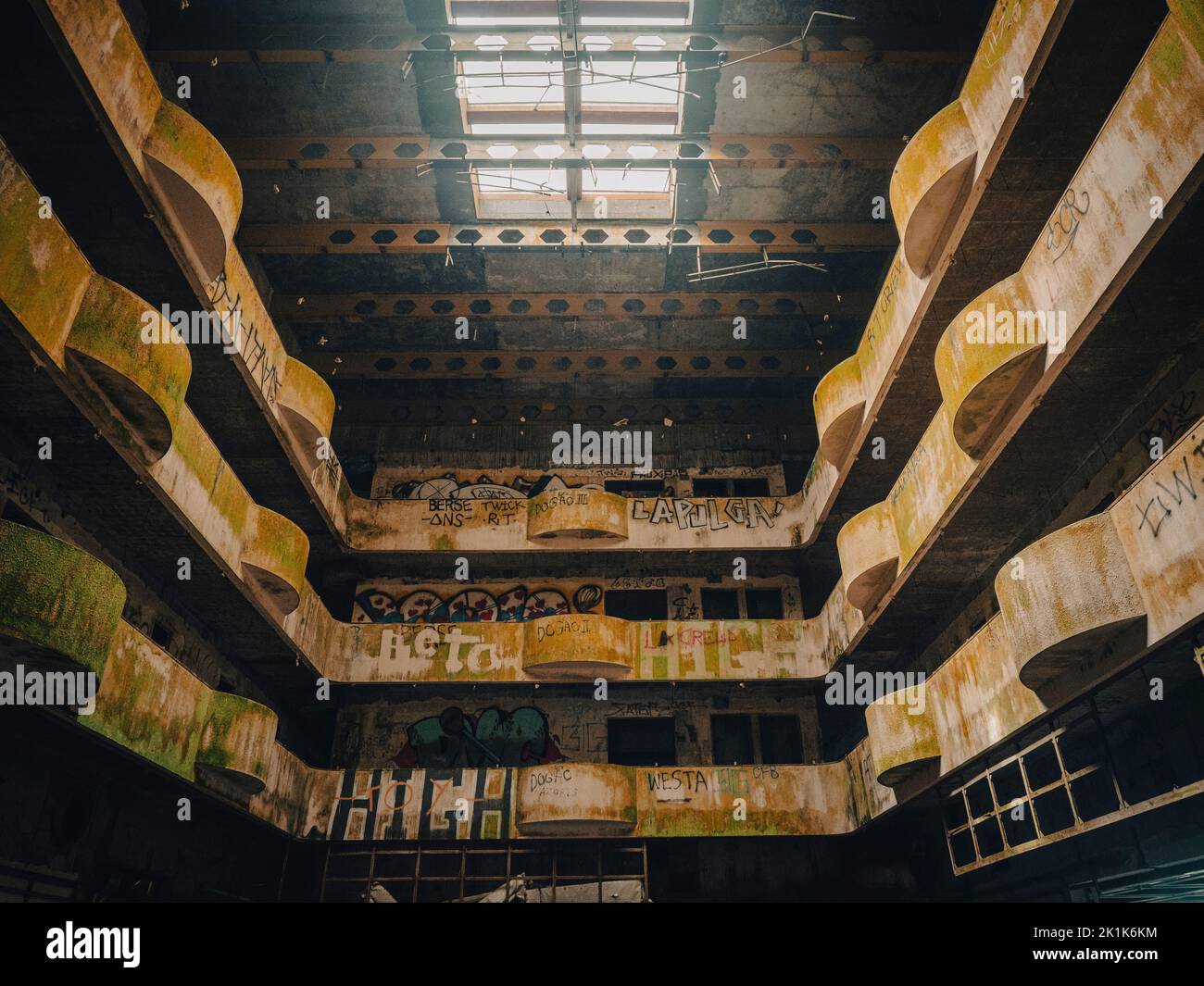 Abandoned Ruined hotel on the islands of the Azores. The once great ...