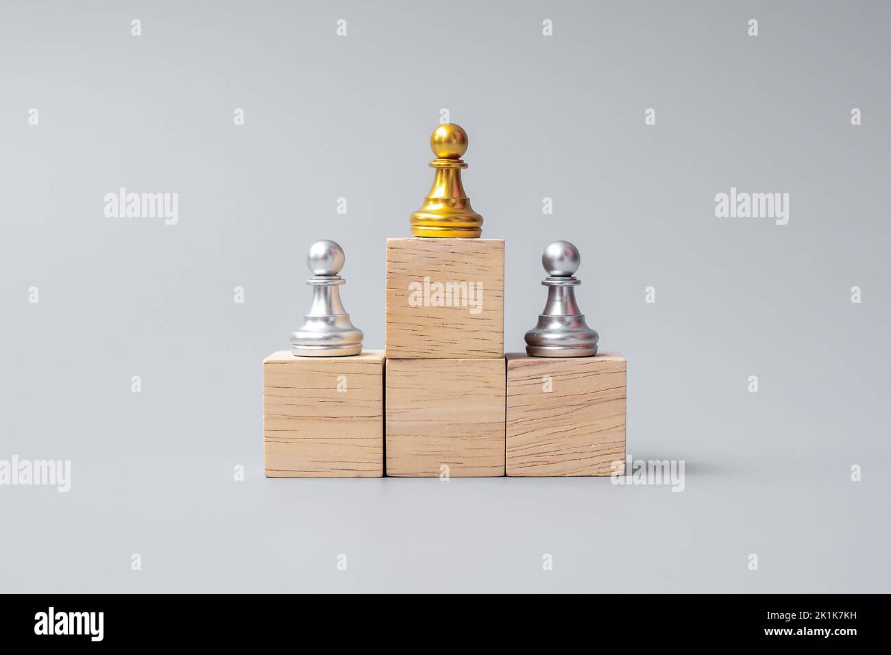 top of golden chess pawn pieces or leader businessman. victory ...
