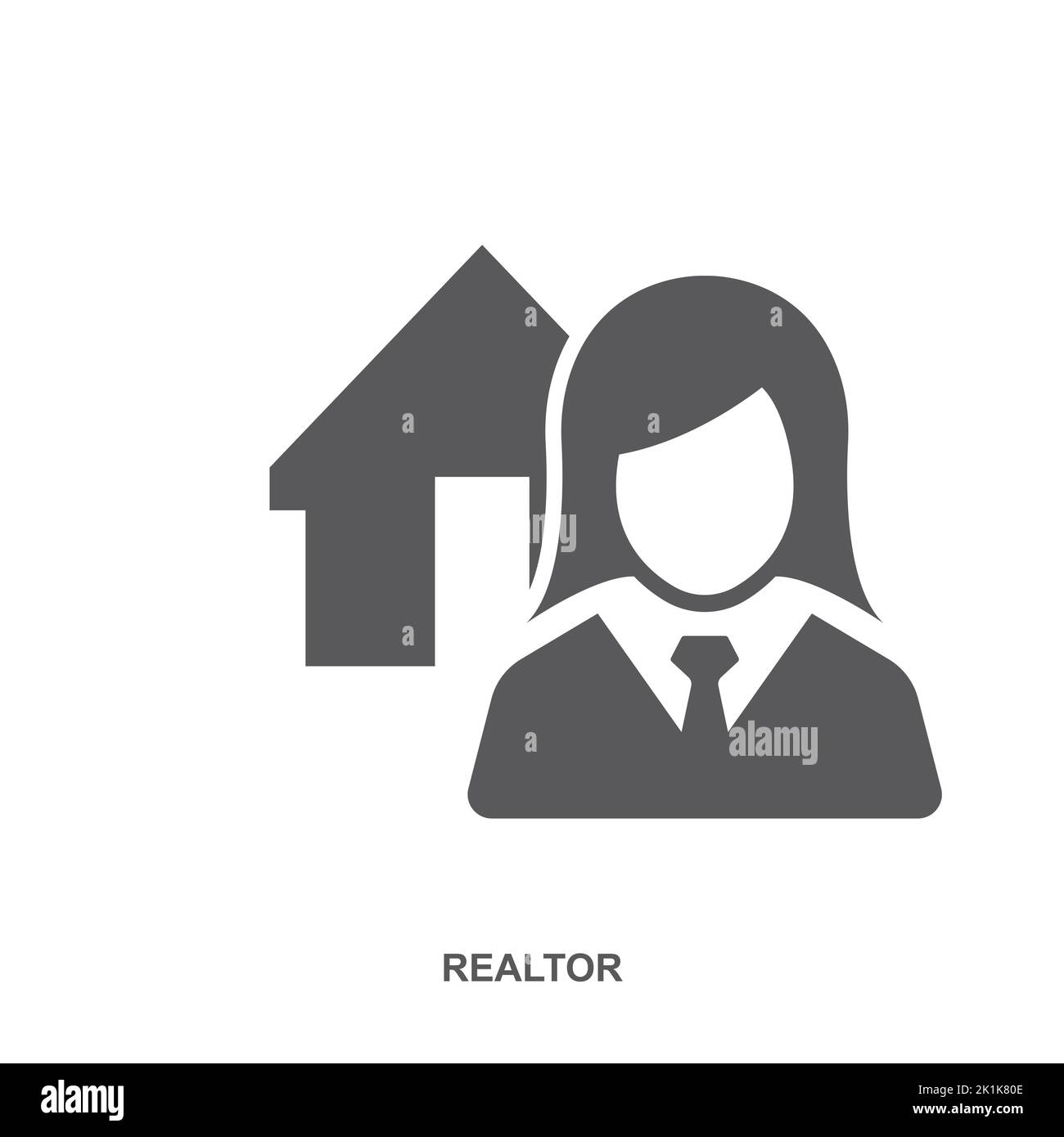 Realtor icon. Vector style is flat iconic symbol, gray color, white ...