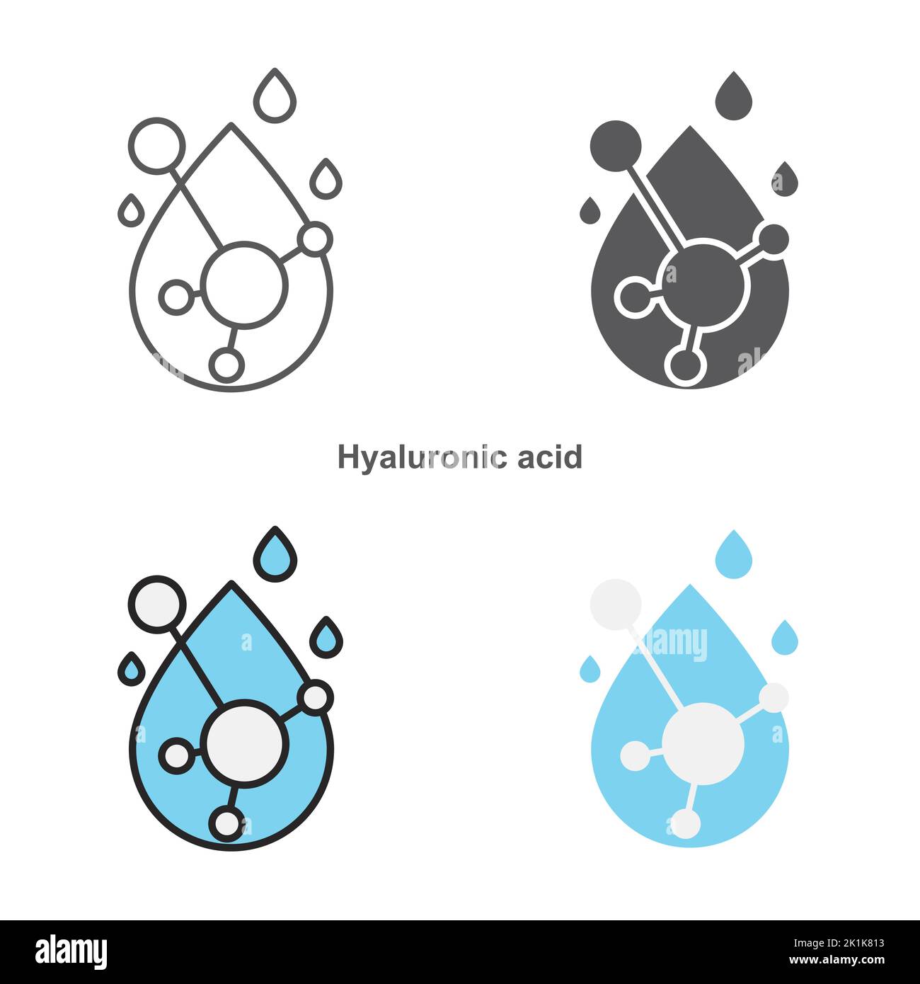 Hyaluronic acid icon set. Vector illustration on white background Stock ...