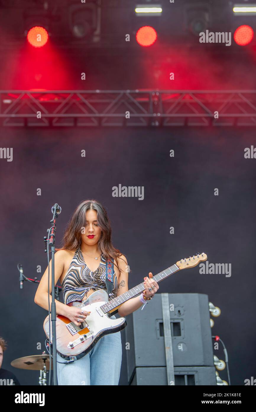 British rock band, The Mysterines, performing at Tempelhof Sounds ...