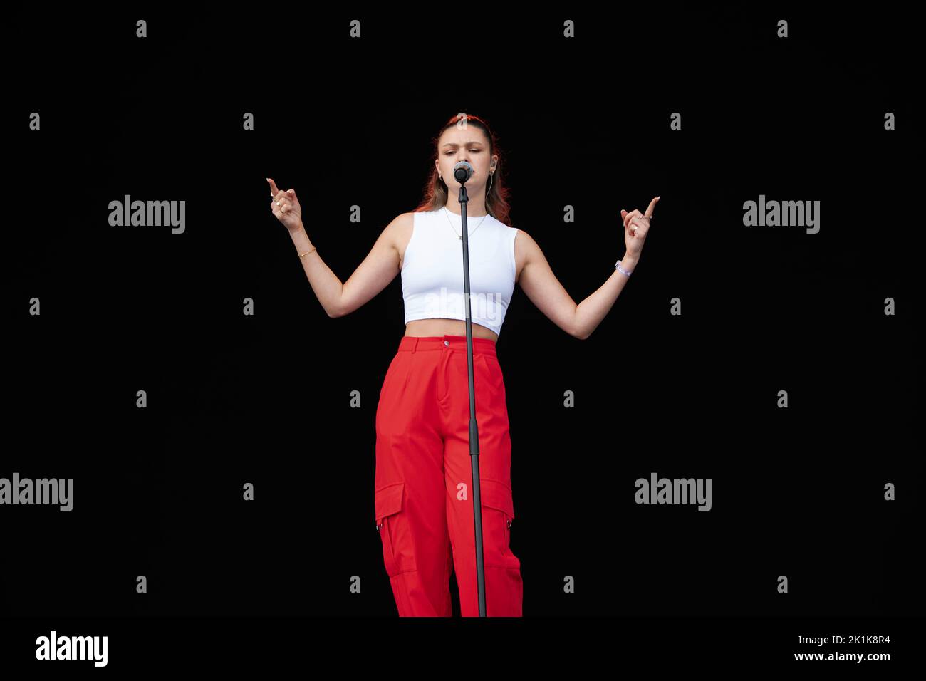 Scottish singer Bow Anderson performing at Tempelhof Sounds festival in ...
