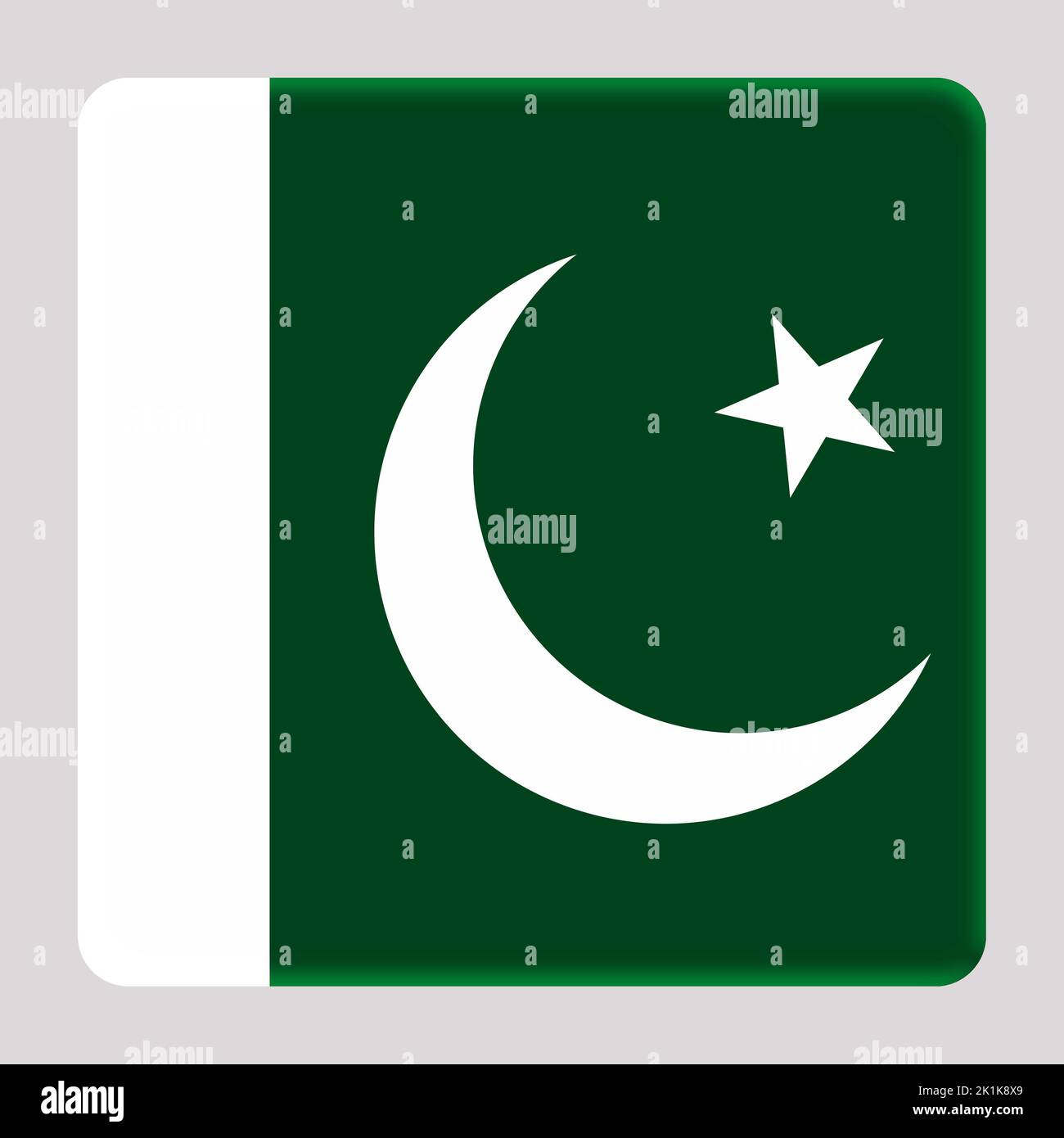 3D Flag of Pakistan on a avatar square background Stock Photo - Alamy