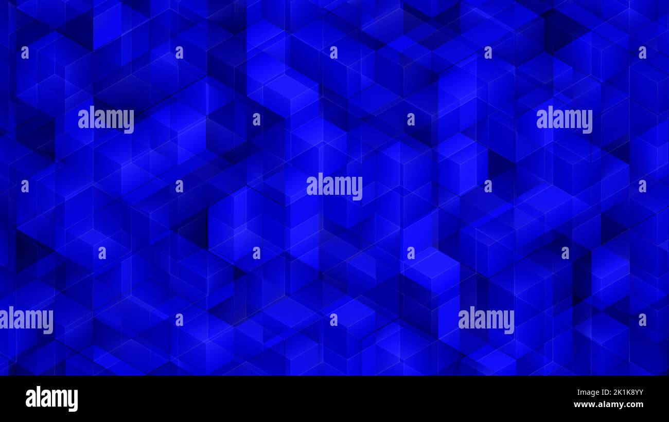 3d cubes abstract background. Blue isometric digital technology ...