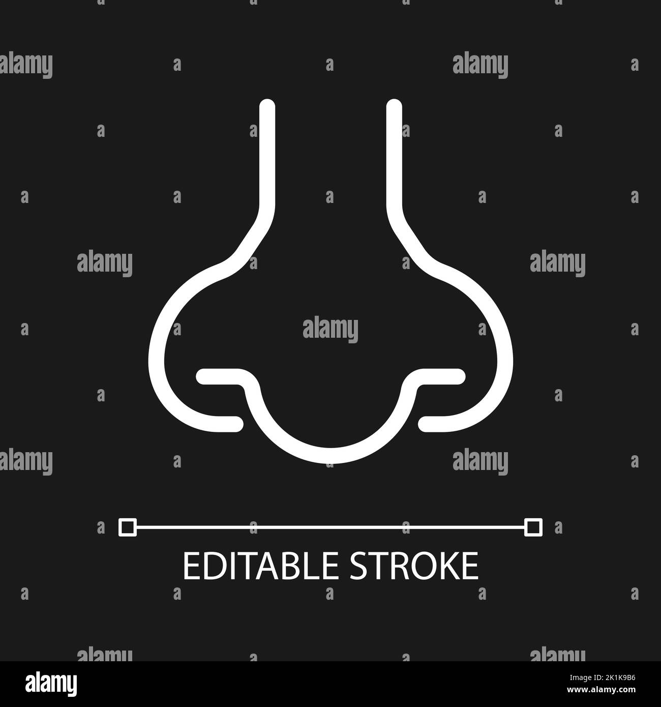 Nose pixel perfect white linear ui icon for dark theme Stock Vector ... Nose pixel perfect white linear ui icon for dark theme Stock Vector ...