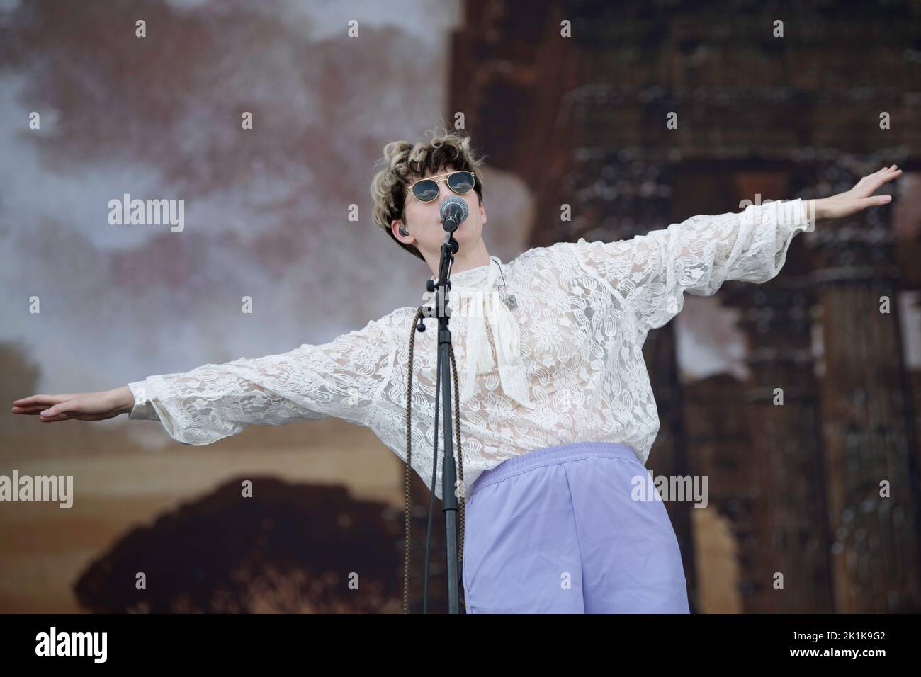 Australian singer Kat Frankie performing at the Tempelhof Sounds ...