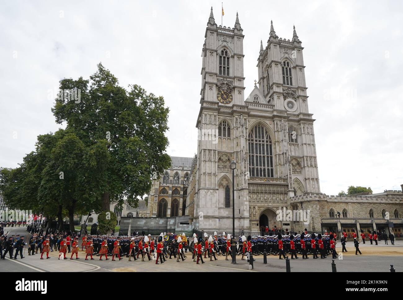 The Ceremonial Procession of Queen Elizabeth II's coffin during her ...