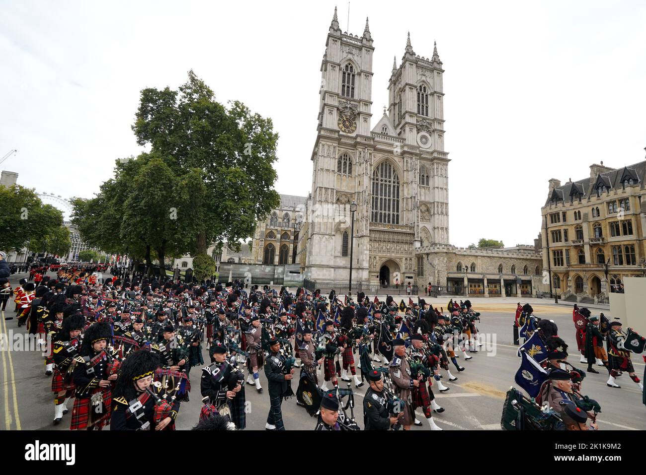 The Ceremonial Procession of Queen Elizabeth II's coffin during her ...