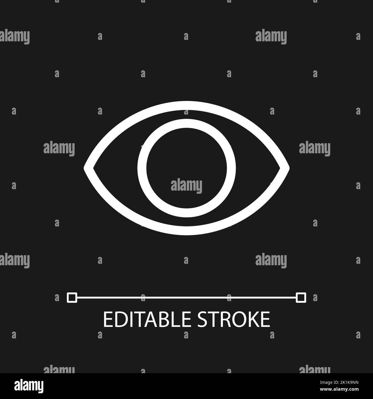 Eye pixel perfect white linear ui icon for dark theme Stock Vector ...