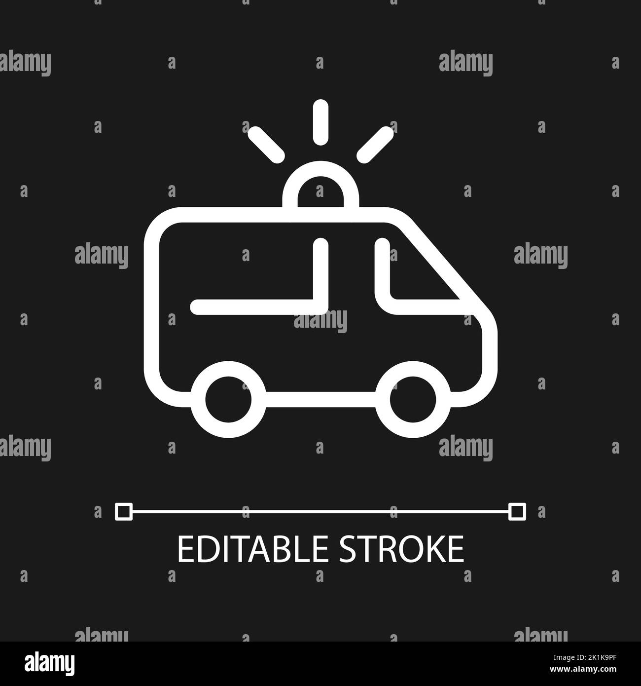 Ambulance pixel perfect white linear ui icon for dark theme Stock ... Ambulance pixel perfect white linear ui icon for dark theme Stock ...