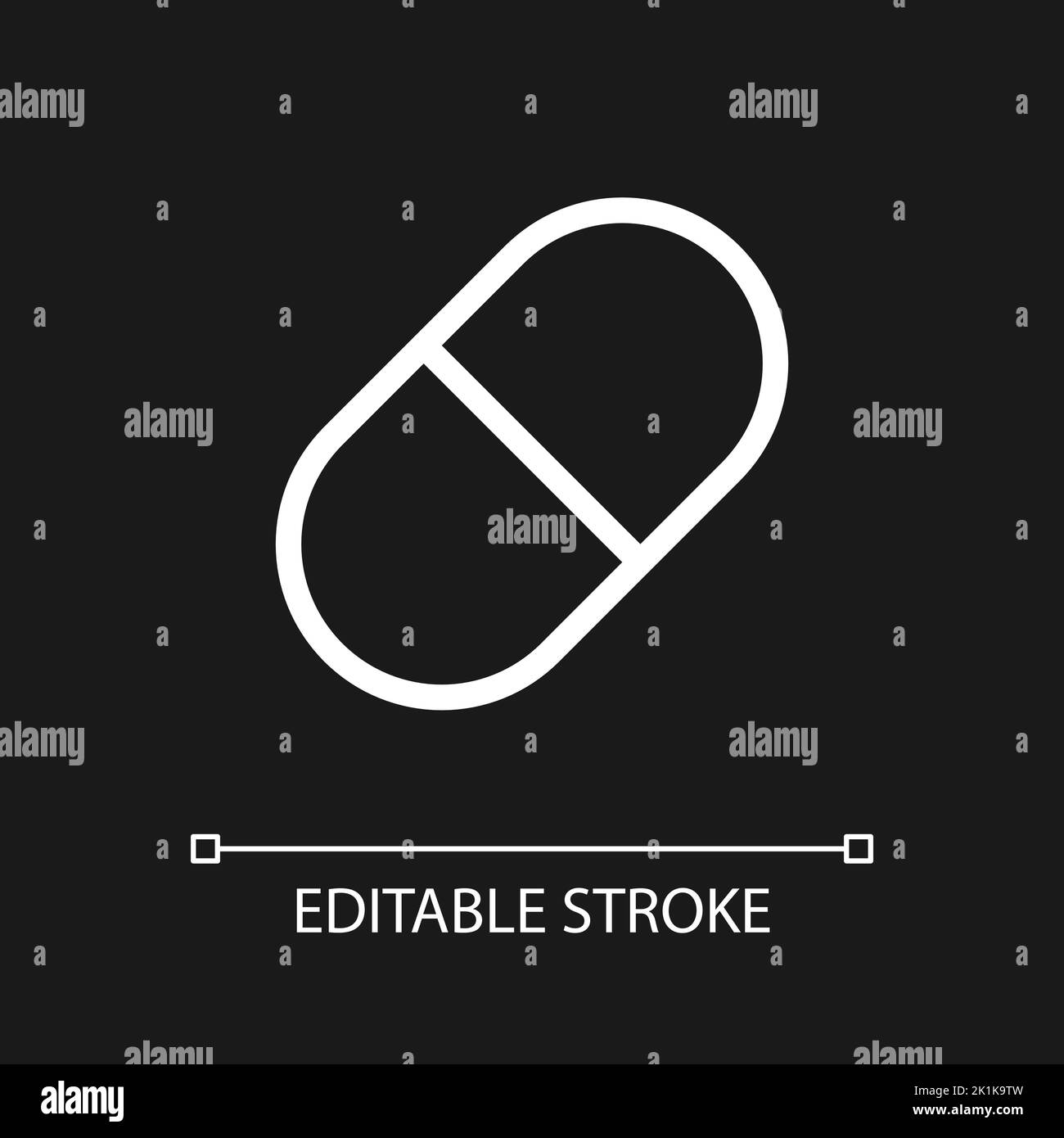 Capsule pixel perfect white linear ui icon for dark theme Stock Vector ...