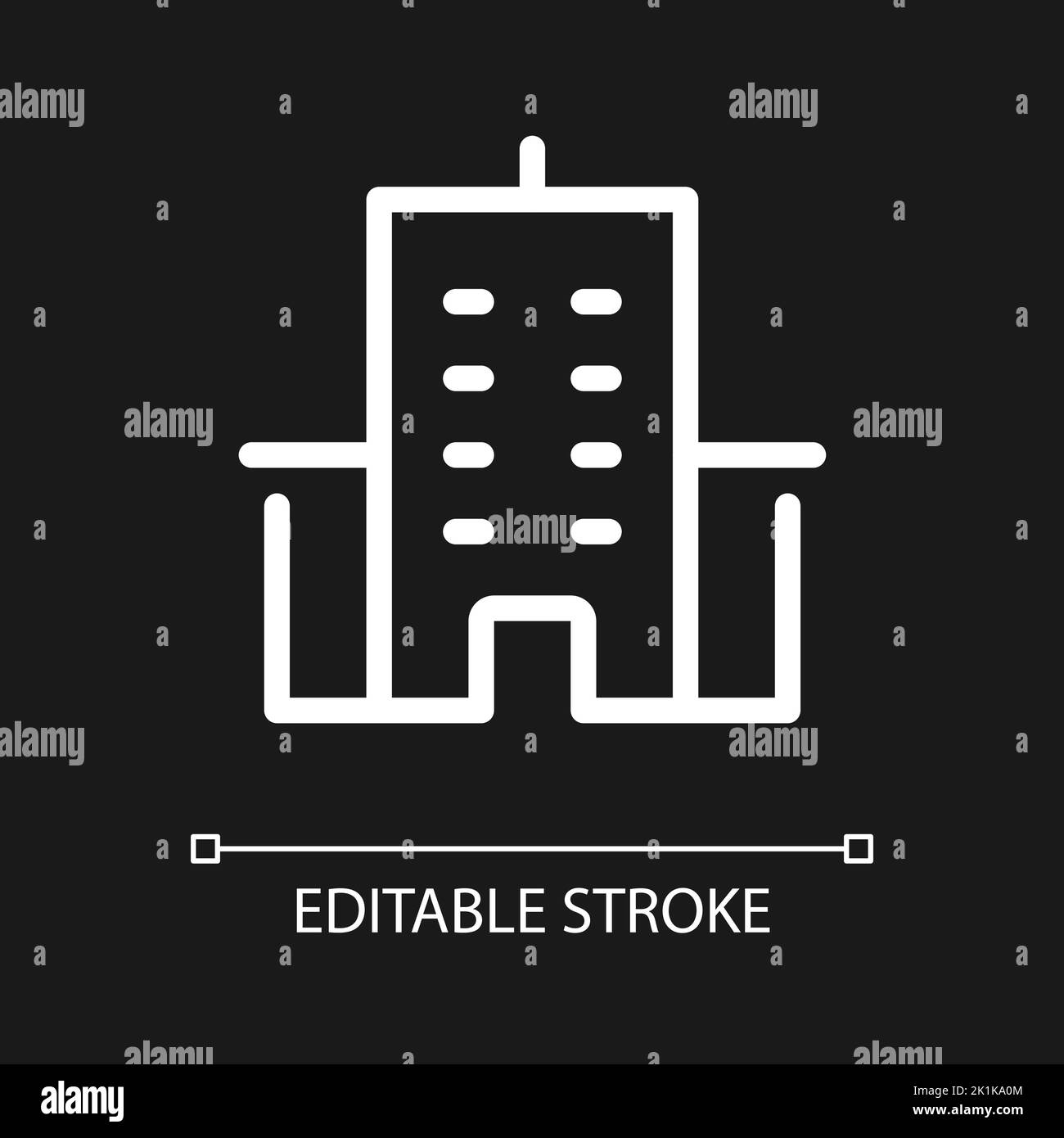 Hospital Building Pixel Perfect White Linear Ui Icon For Dark Theme Stock Vector Image And Art Alamy