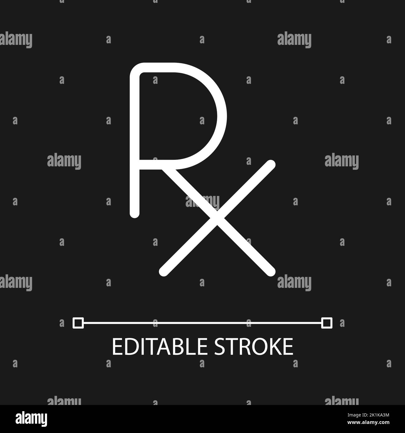 Prescription symbol pixel perfect white linear ui icon for dark theme ...