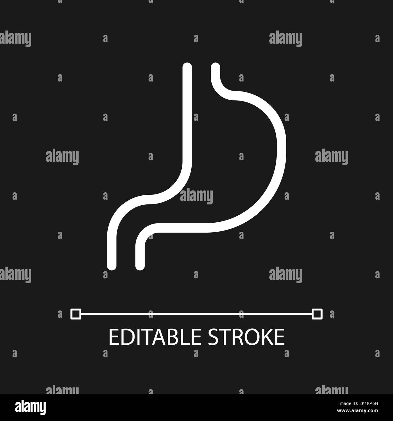 Stomach pixel perfect white linear ui icon for dark theme Stock Vector ... Stomach pixel perfect white linear ui icon for dark theme Stock Vector ...