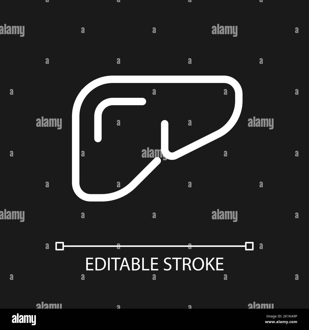 Liver pixel perfect white linear ui icon for dark theme Stock Vector ...