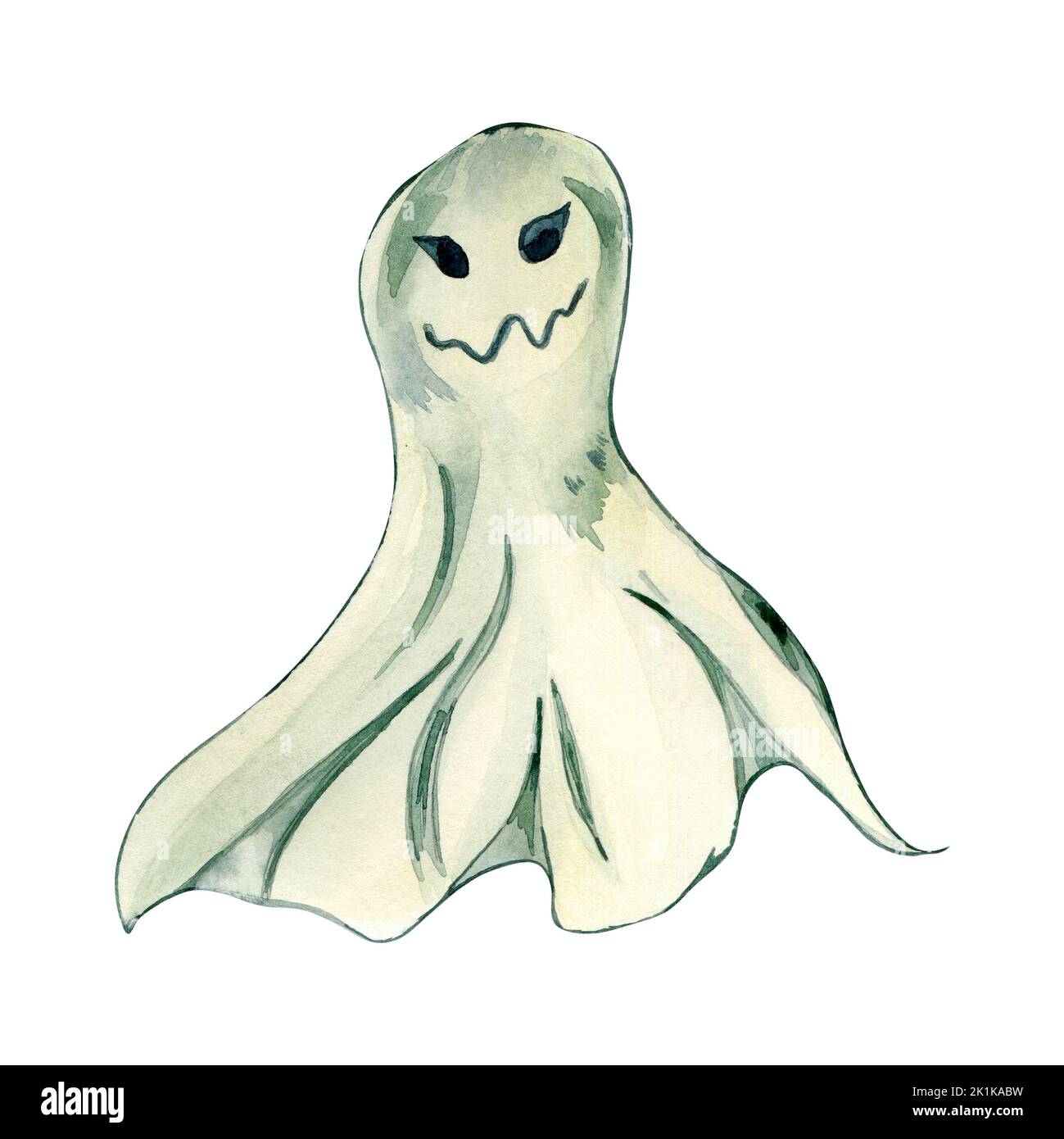 Good ghost smile watercolor illustration isolated on white background ...