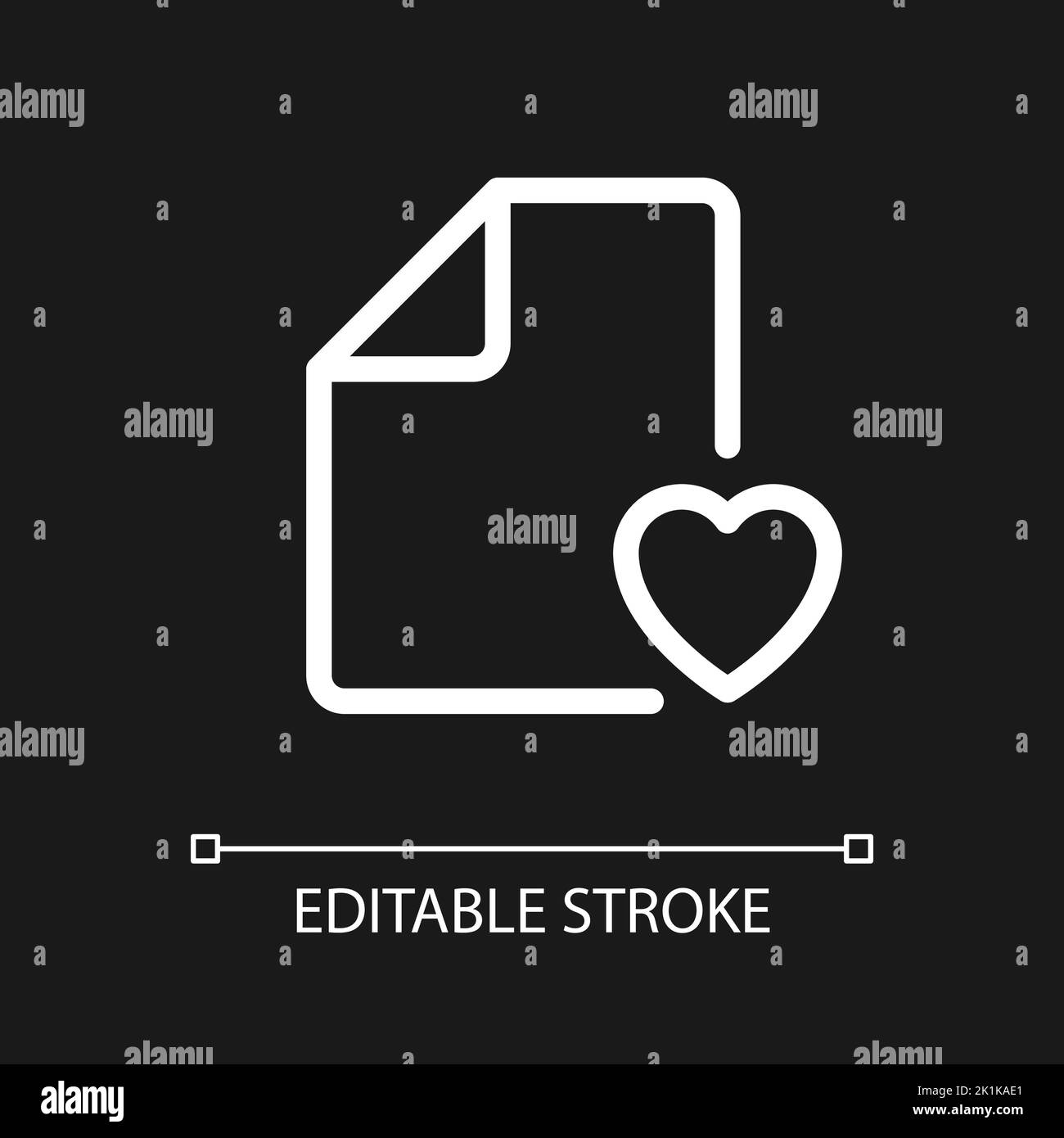 Digital heart screening result pixel perfect white linear ui icon for ...