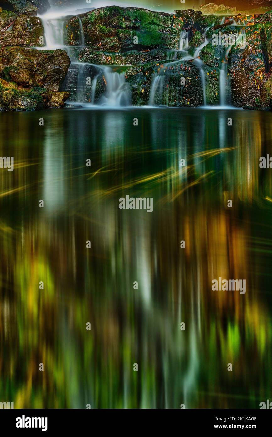 A beautiful shot of the Cascate di Monte Gelato waterfall with the ...