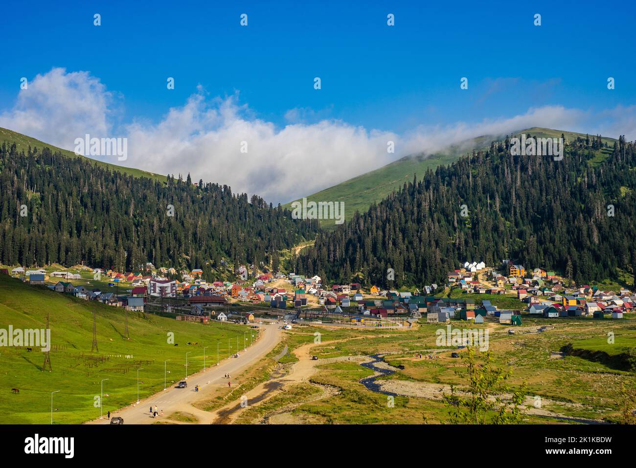 Road leading to mountain resort of Bakhmaro, Chokhatauri, Guria ...