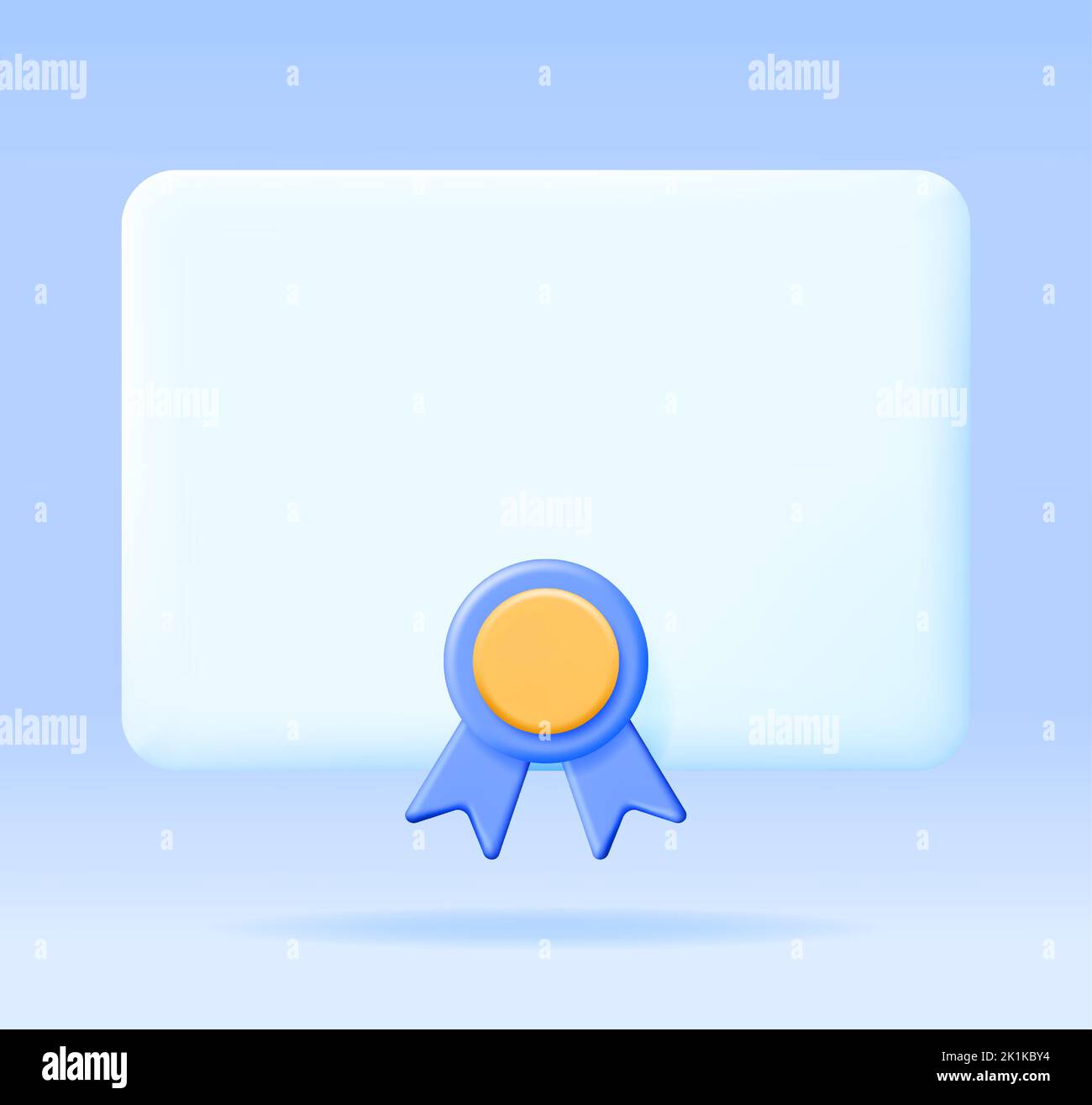 3D Certificate Icon with Stamp and Ribbon Stock Vector Image & Art - Alamy