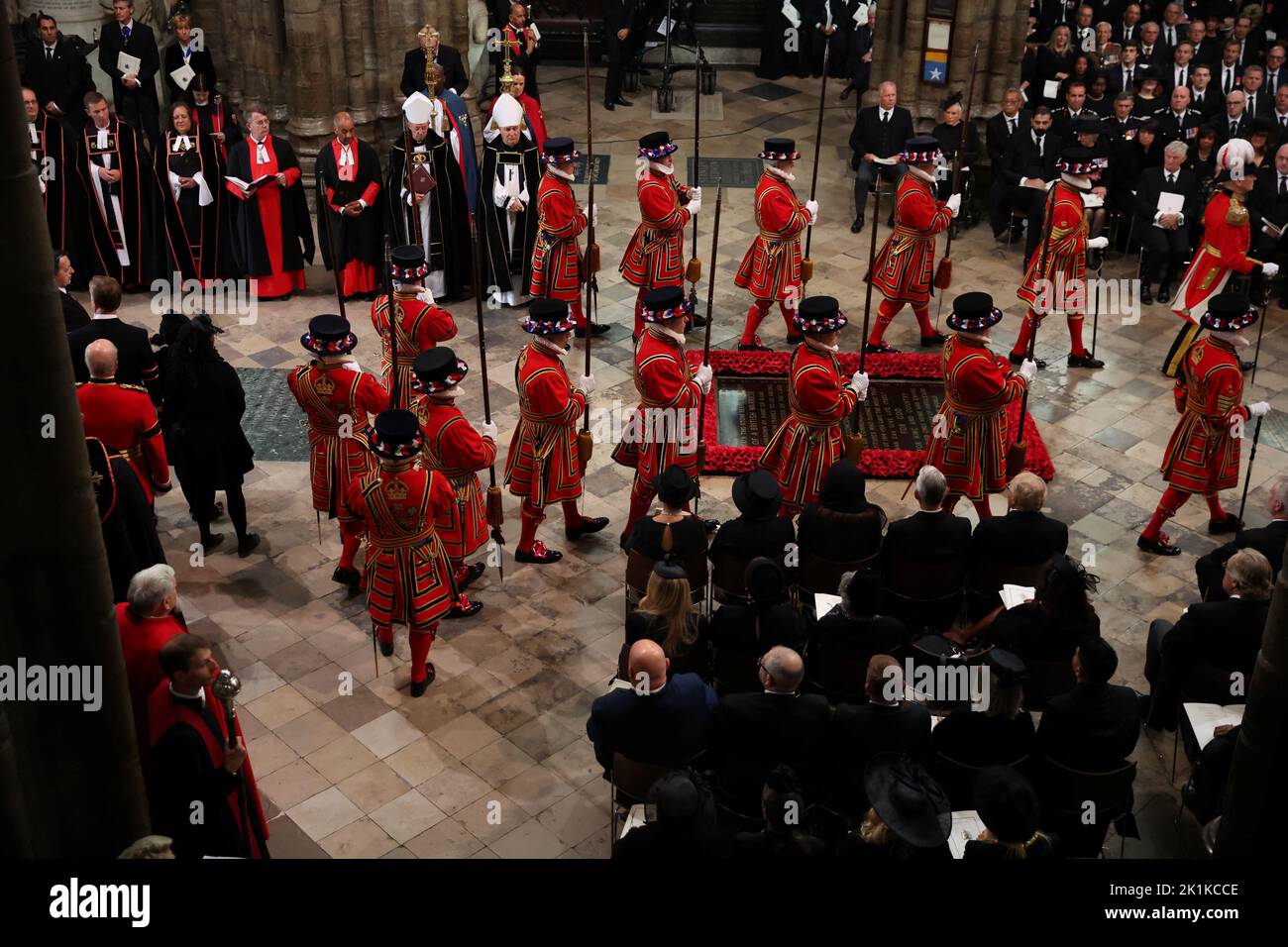 Yeomen Warders at the State Funeral of Queen Elizabeth II, held at ...