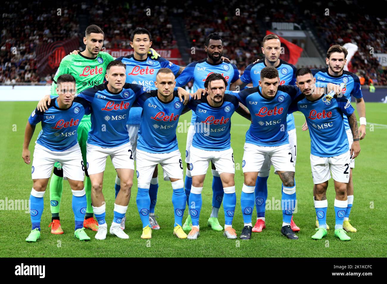 Milan, Italy. 18th Sep, 2022. Player of Ssc Napoli pose for a team ...