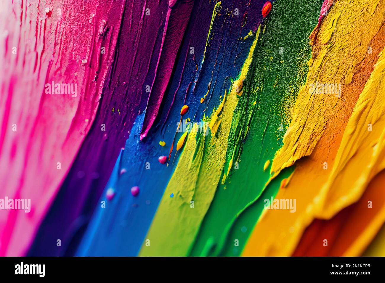 Abstract sculptures of colorful splashes of paint. Dancing liquid on a ...