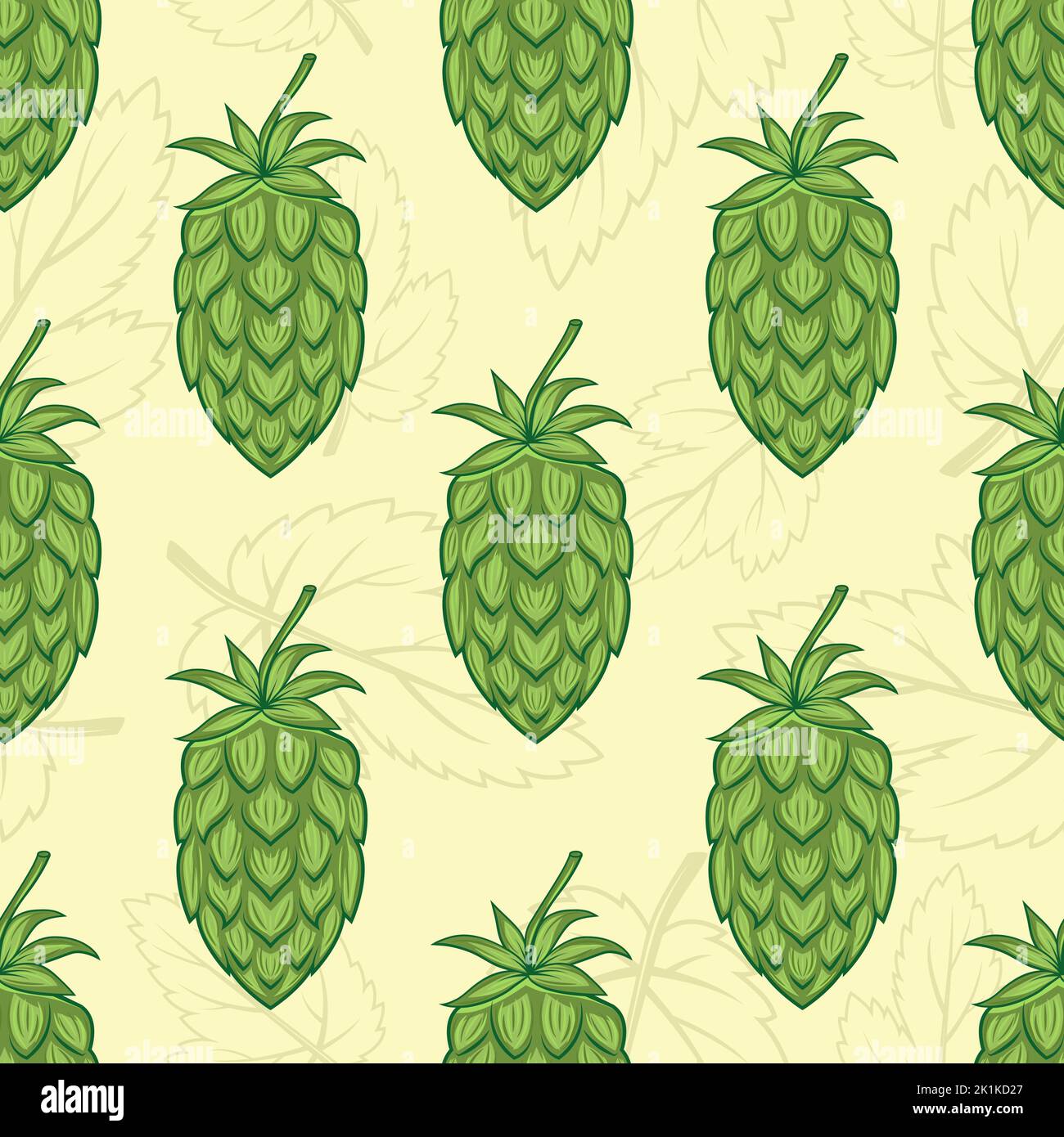 Vector Seamless Pattern with Colored Hand Drawn Cartoon Hop, Repeated ...