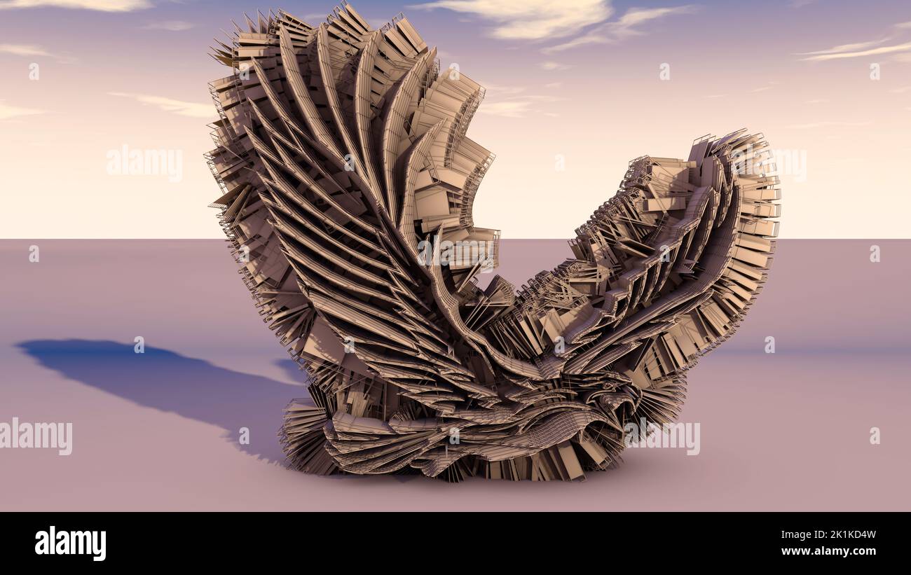 A 3D Illustration of an eagle architectural structure Stock Photo - Alamy