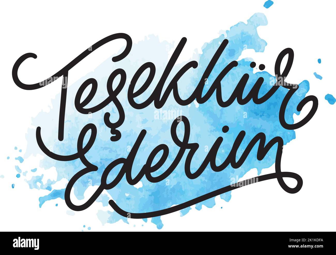 Text in the Turkish: Thank you. Lettering. Ink illustration. Modern ...