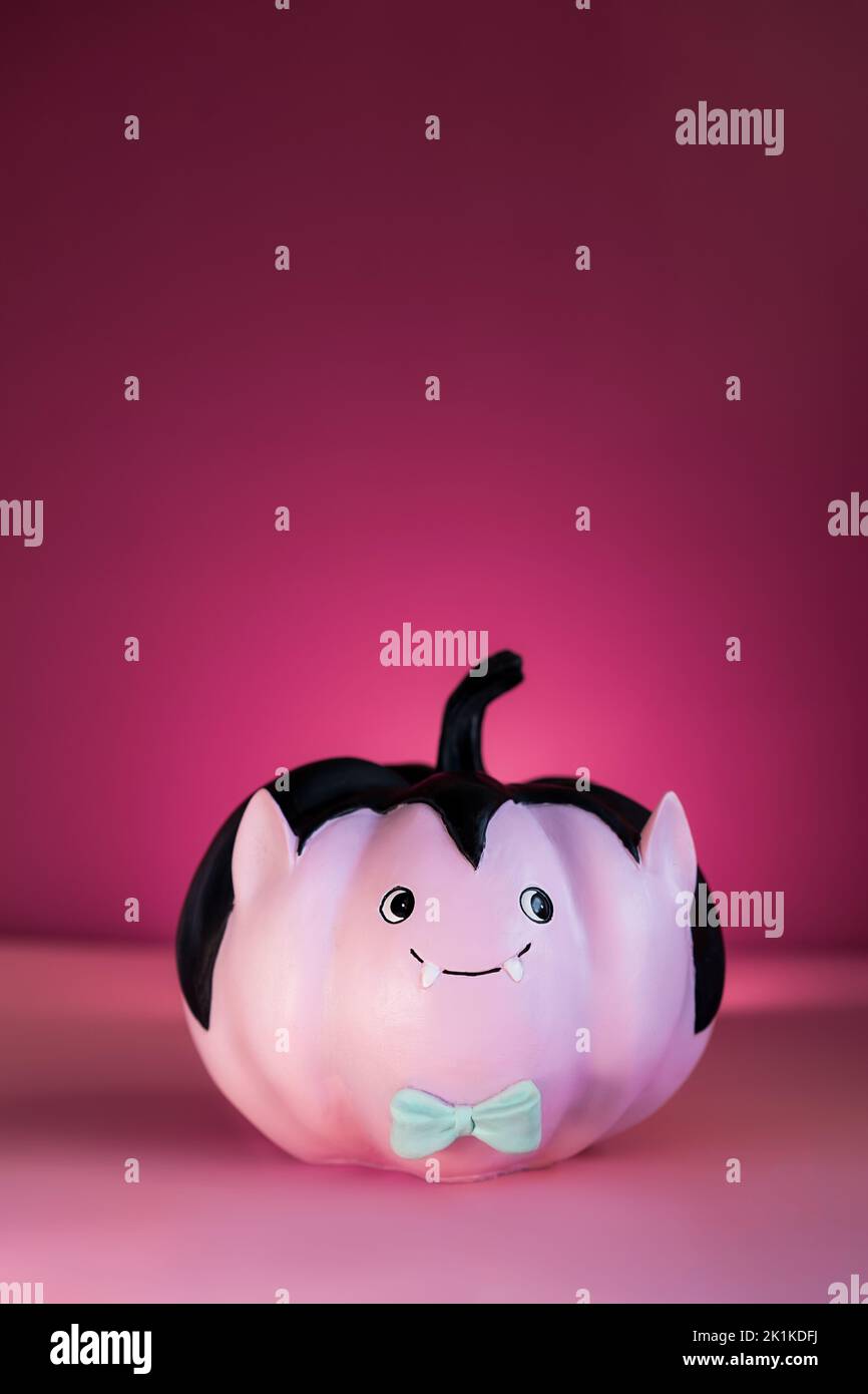 Halloween decorations on dark pink background. Funny and cute pink ...