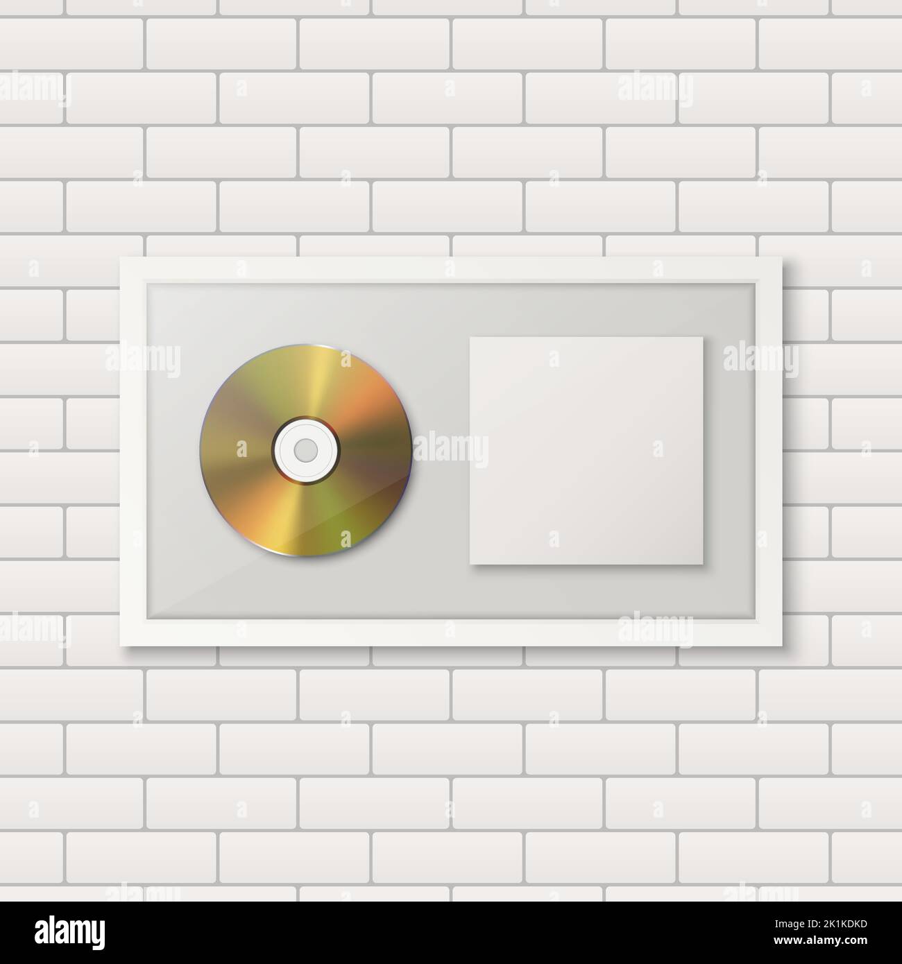 Realistic Vector 3d Yellow Golden CD, Packaging, Cover with White Frame ...