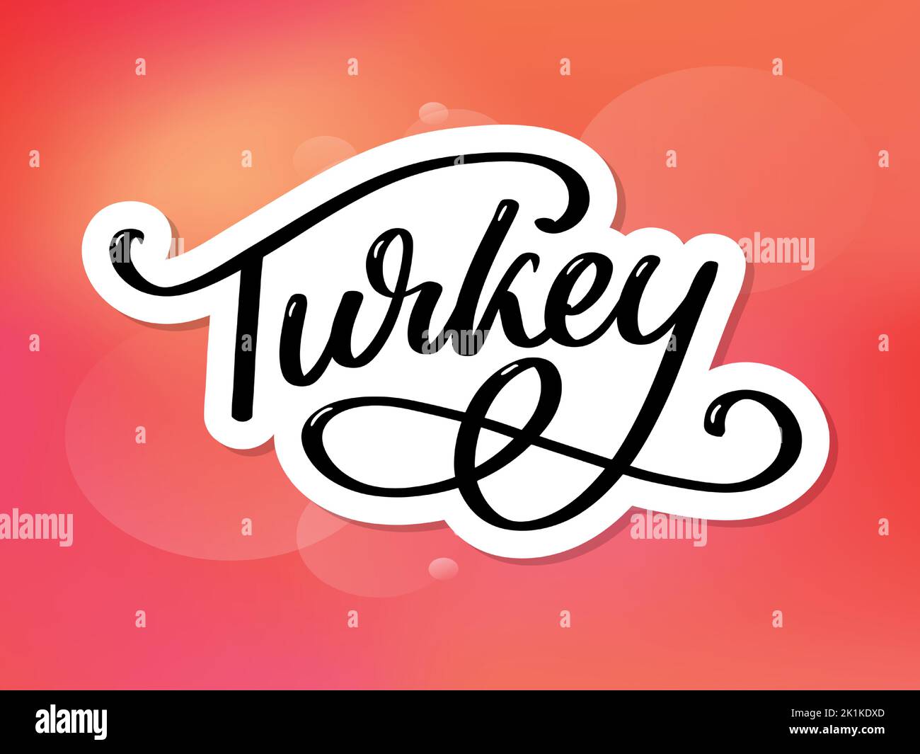 Turkey Lettering. Handwritten name of the country. Vector design ...