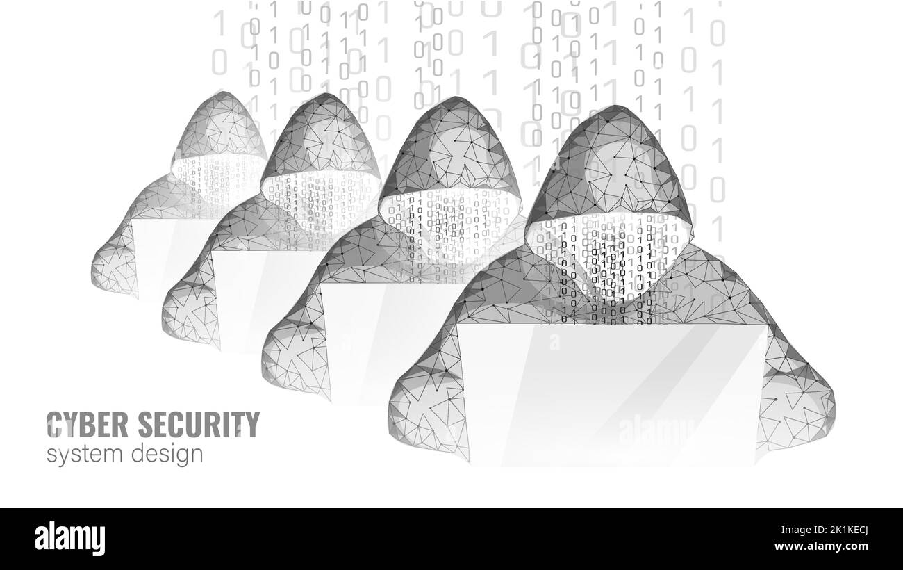Internet security cyber attack business concept low poly. Anonymous ...