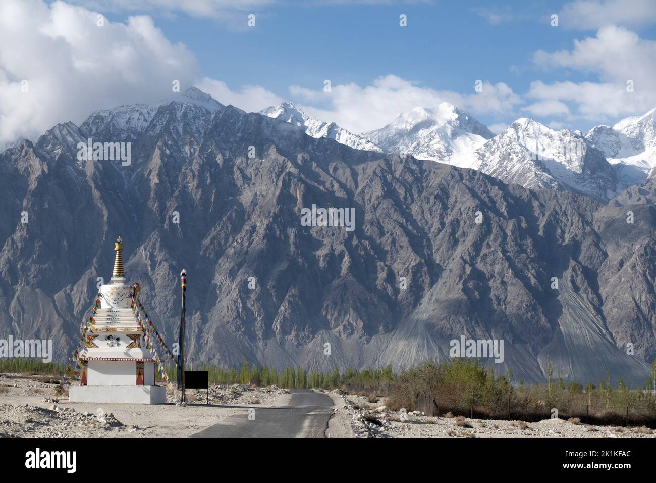 Traditional Buddhist shrine by roadside, Nubra Valley, Ladakh, India ...