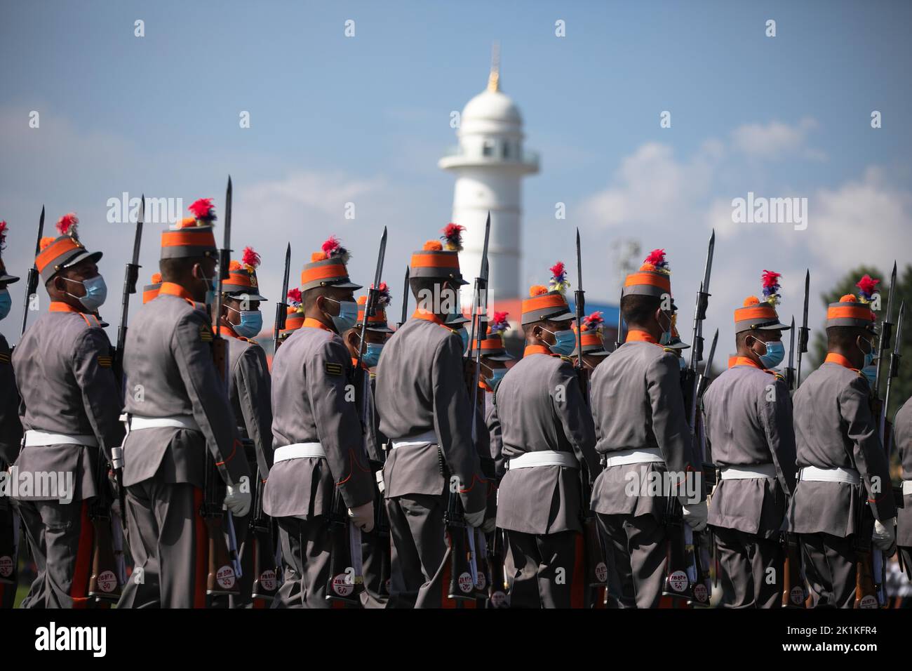 Kathmandu, Nepal. 19th Sep, 2022. Nepali police personnel participate ...
