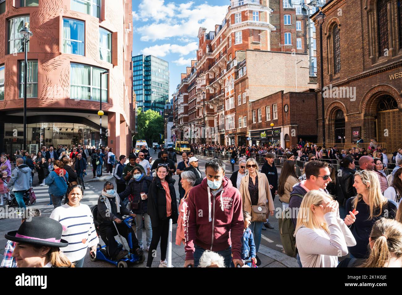 London, United Kingdom - September 17 2022: A queue of people who came ...