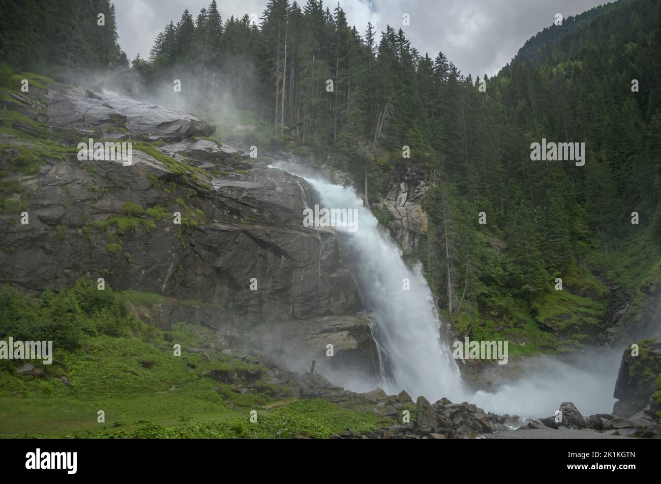 Krimml Waterfalls, (Krimmler Wasserfälle), Austria, in the High Tauern ...